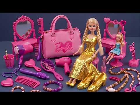 6:12 Minutes Satisfying with Unboxing Barbie Doll Pink Bedroom,Kitchen Collection Review Toys | ASMR