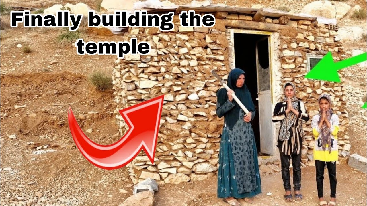 Nomadic Widow's Endless Effort to Build a Stone Shelter - YouTube