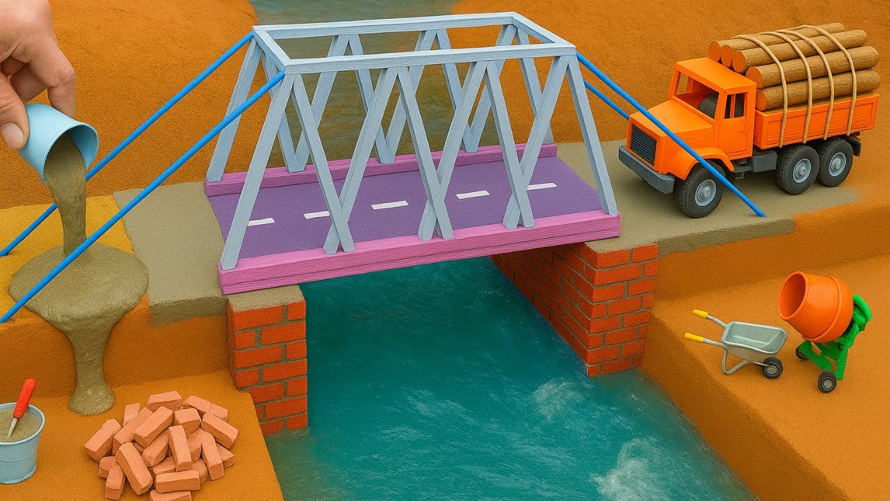 DIY Tiny Truss Bridge Construction | Realistic Miniature Science ...