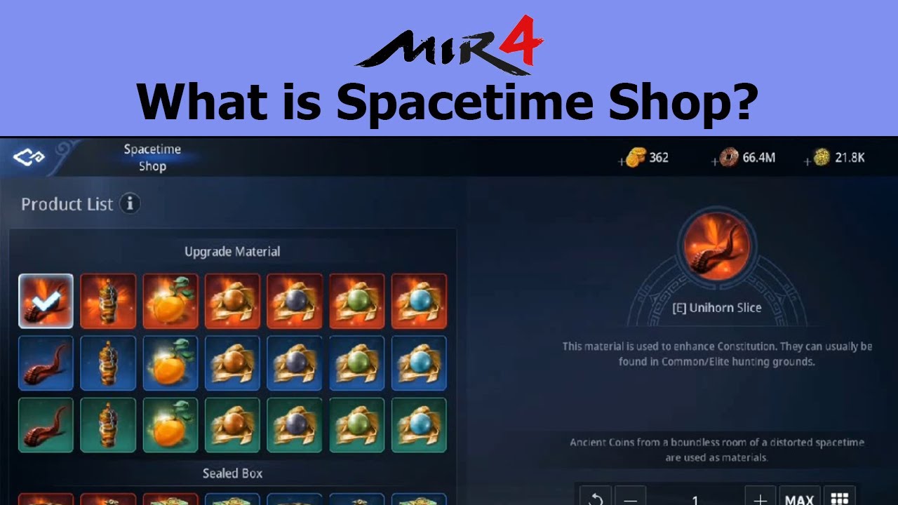 What is Spacetime Shop in MIR4? - YouTube