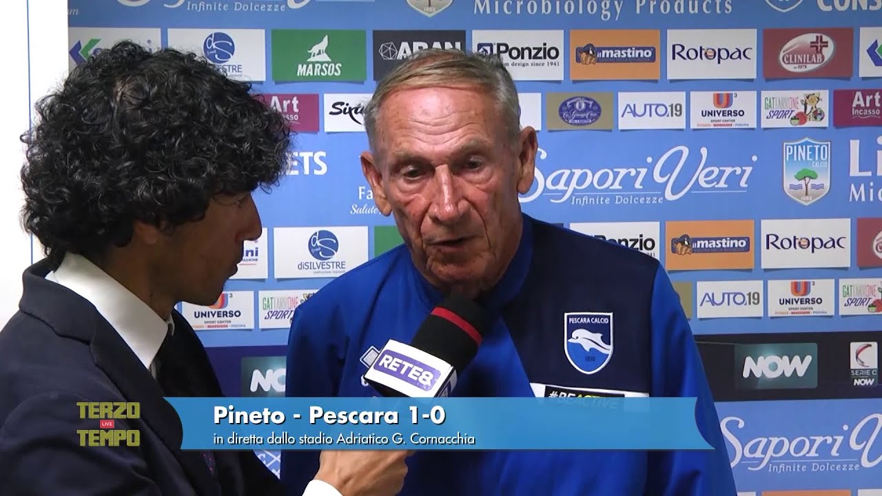 Pineto - Pescara 1-0 Zeman: "Sciupate troppe palle gol" - YouTube