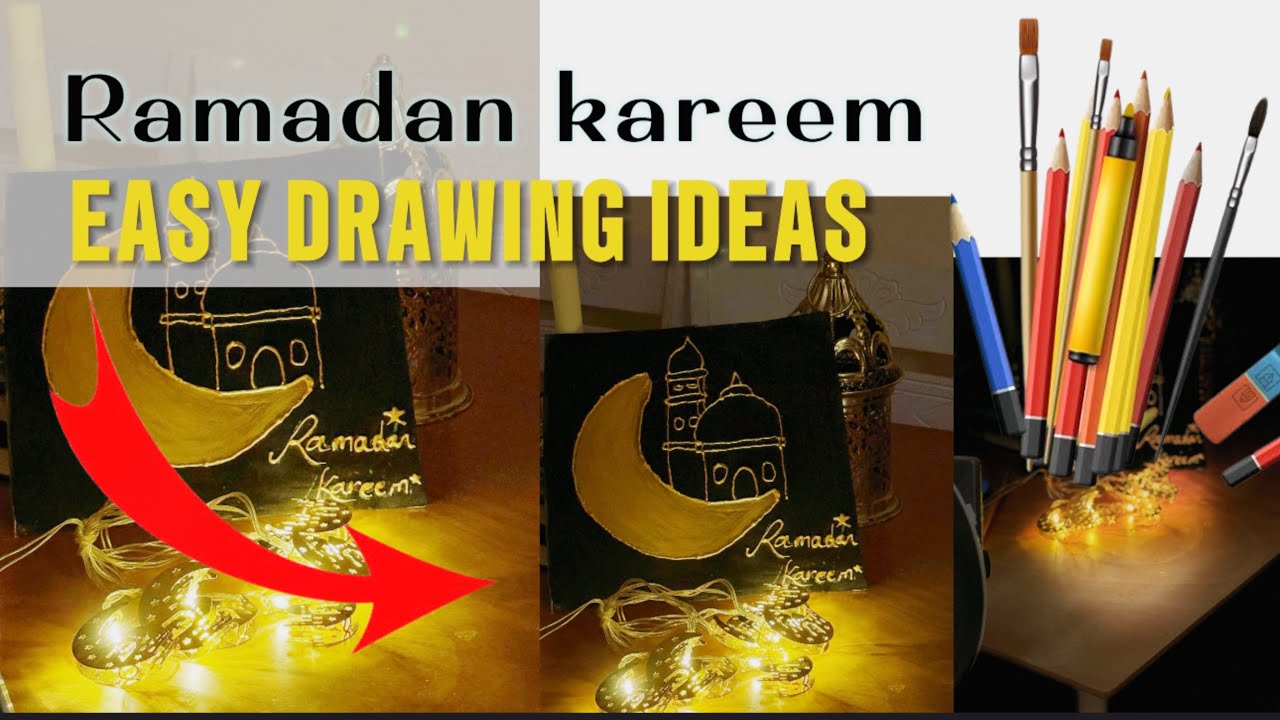 Ramadan Kareem Easy Drawing Ideas | Drawing | Easy | Painting #youtube ...