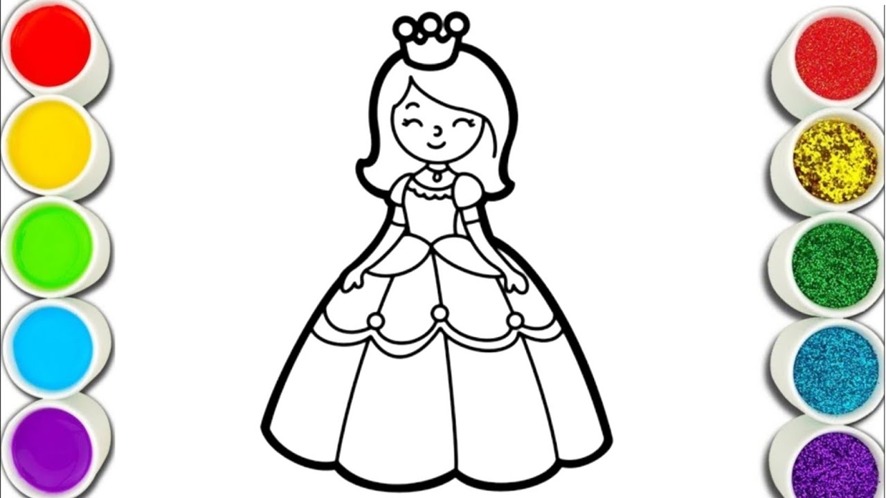 Beautiful Queen 👑 Easy and Cute drawing easy with colours - YouTube