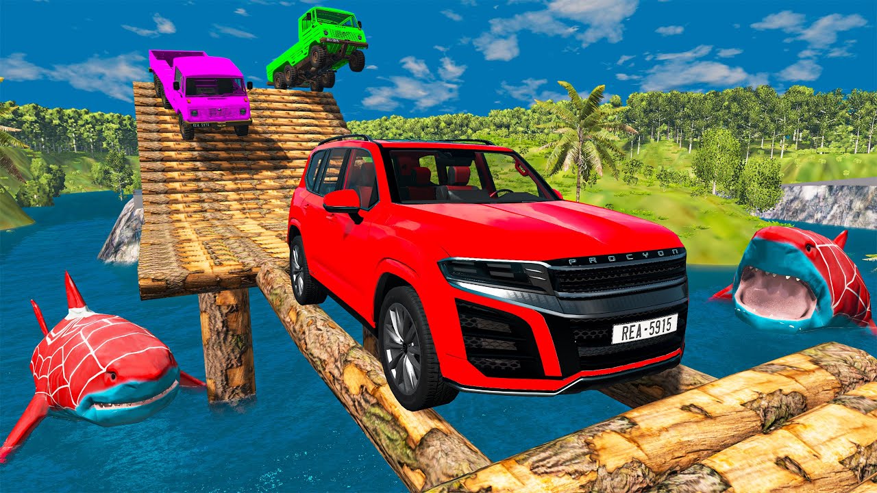 Cars vs Impossible Log Bridge BeamNG Drive Challenge Ends in Total ...