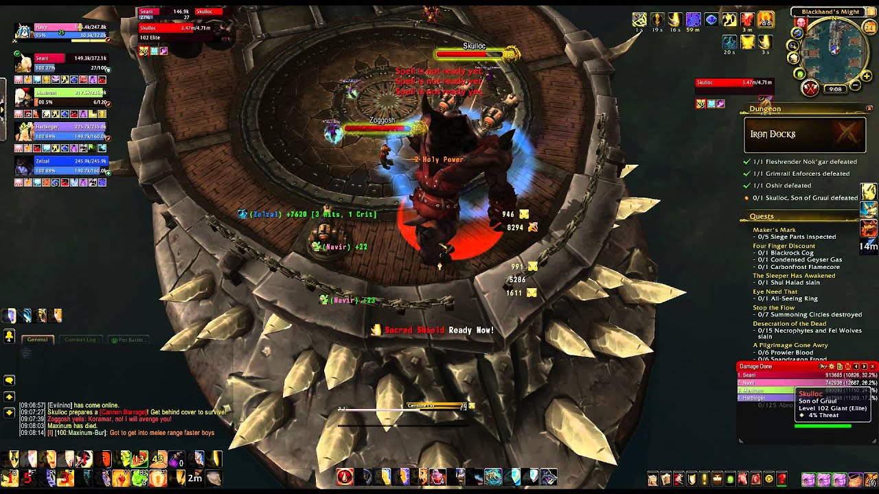 Skulloc Heroic Kill Iron Docks WoD - YouTube