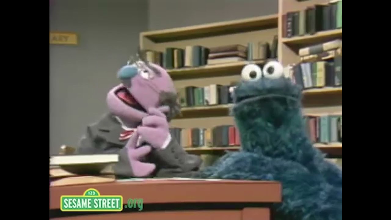Sesame Street - Cookie Monster in the Library box of cookies Explosion ...
