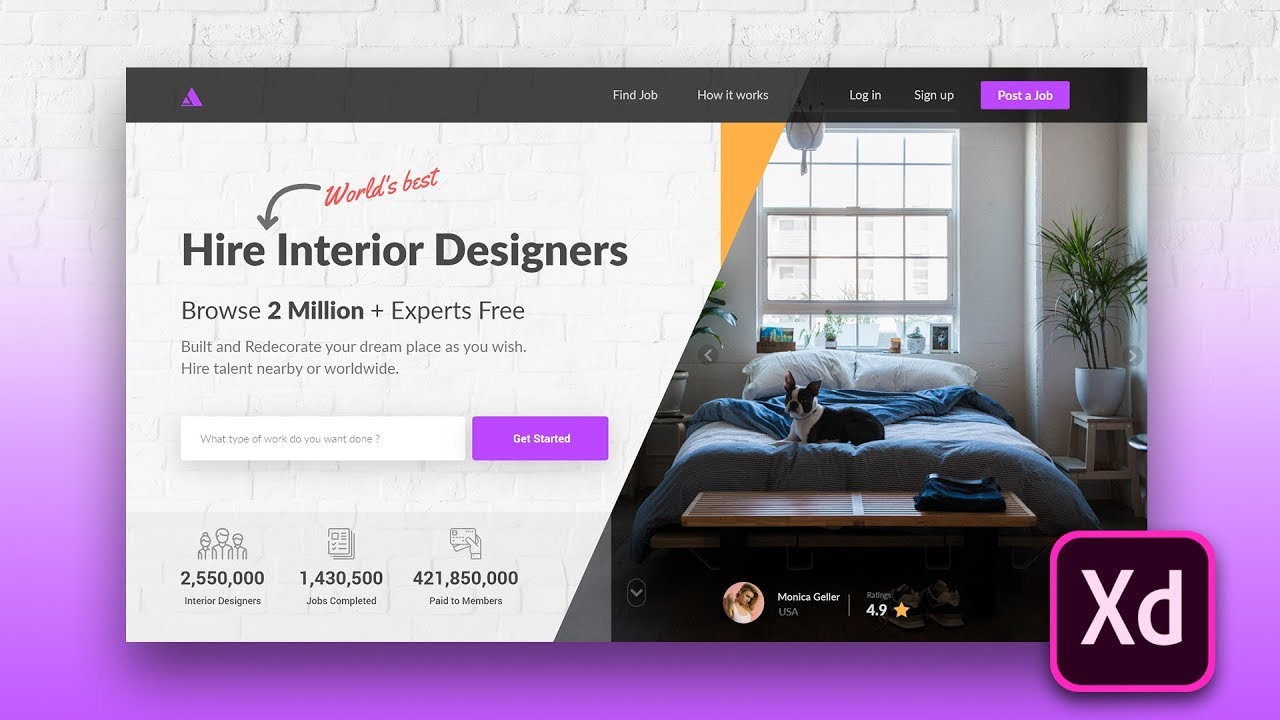 Adobe XD Landing Page Design for Freelancer company Tutorial - YouTube
