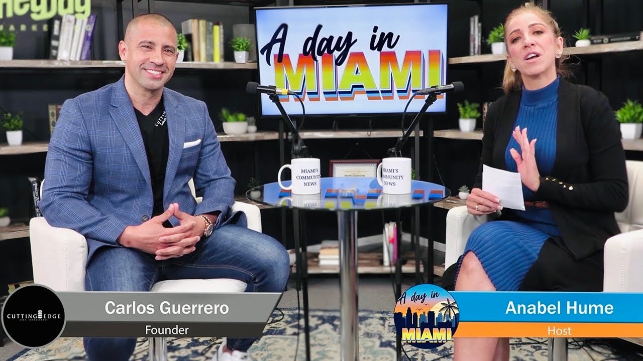 A Day in Miami Host Show: Anabel Hume interviews Carlos Guerrero, founder of Cutting Edge. - YouTube