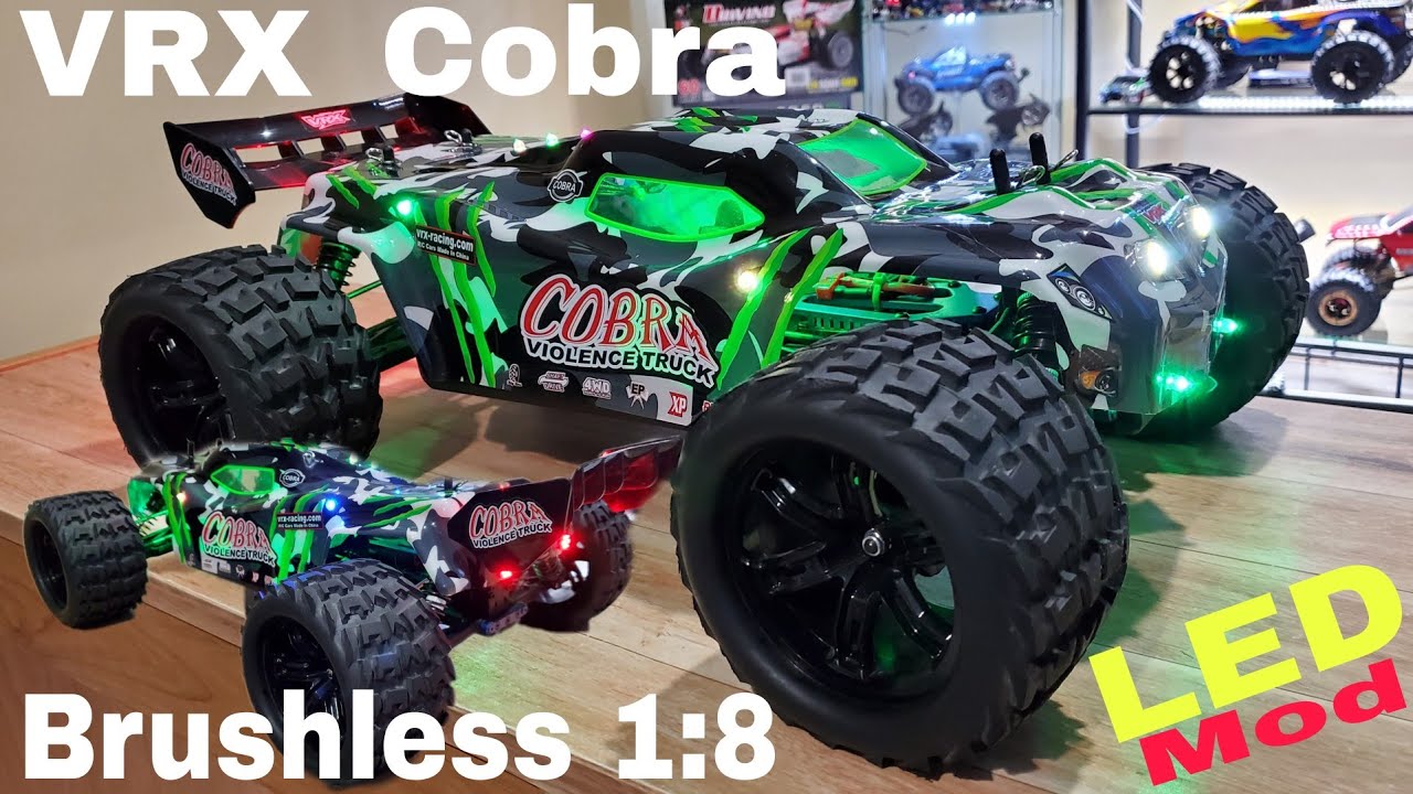 VRX Racing Cobra (LED Light Mod!!) Super Bright!! Brushless 1:8 Scale ...