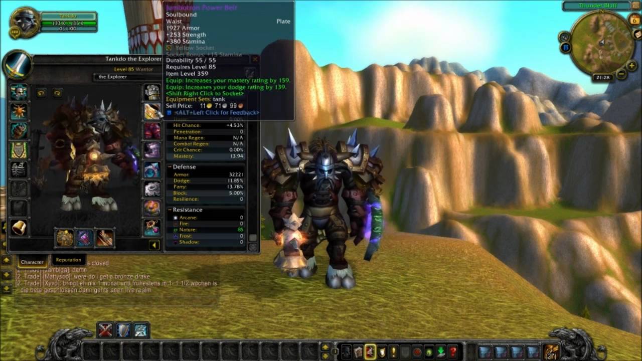 [Cata] Warrior Level 85 Tank Premade Gear - YouTube