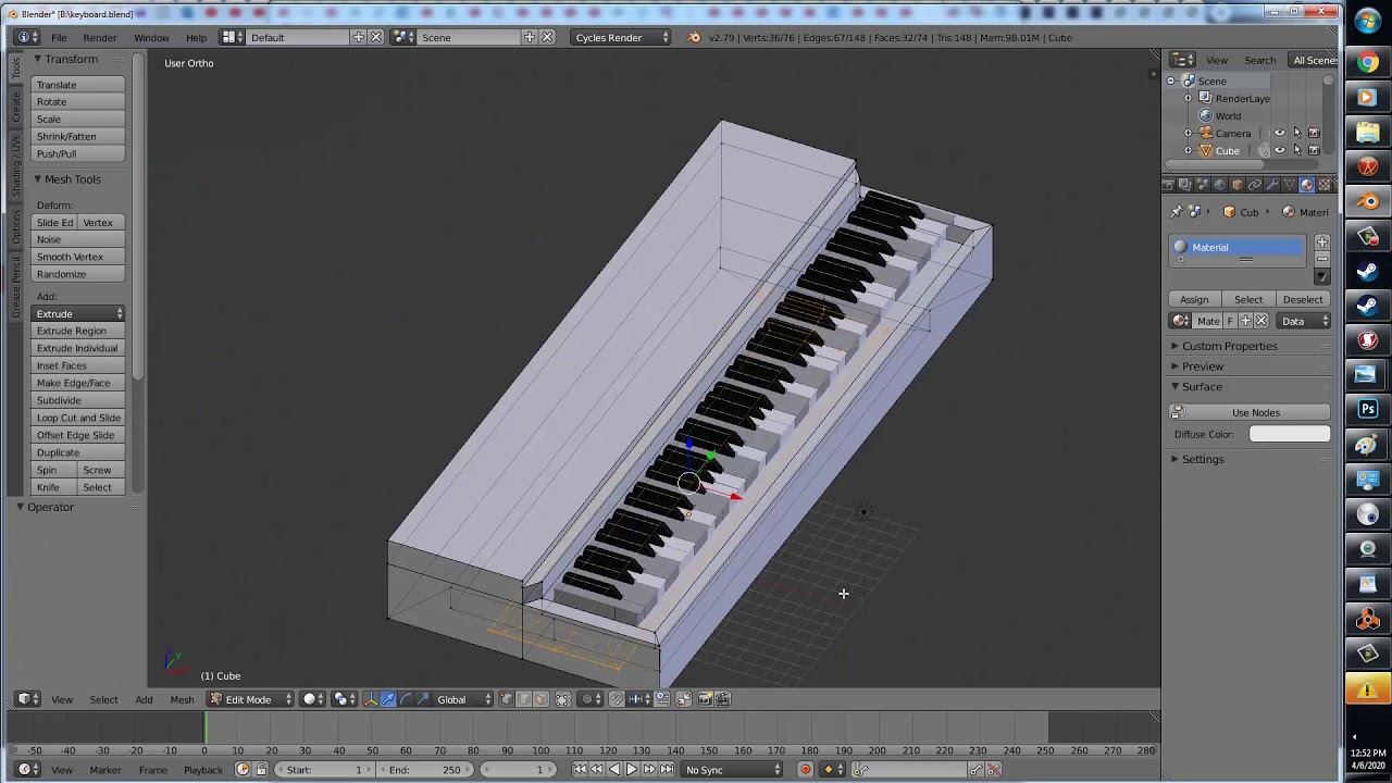 Blender 3d Speed Model Digital Keyboard - YouTube