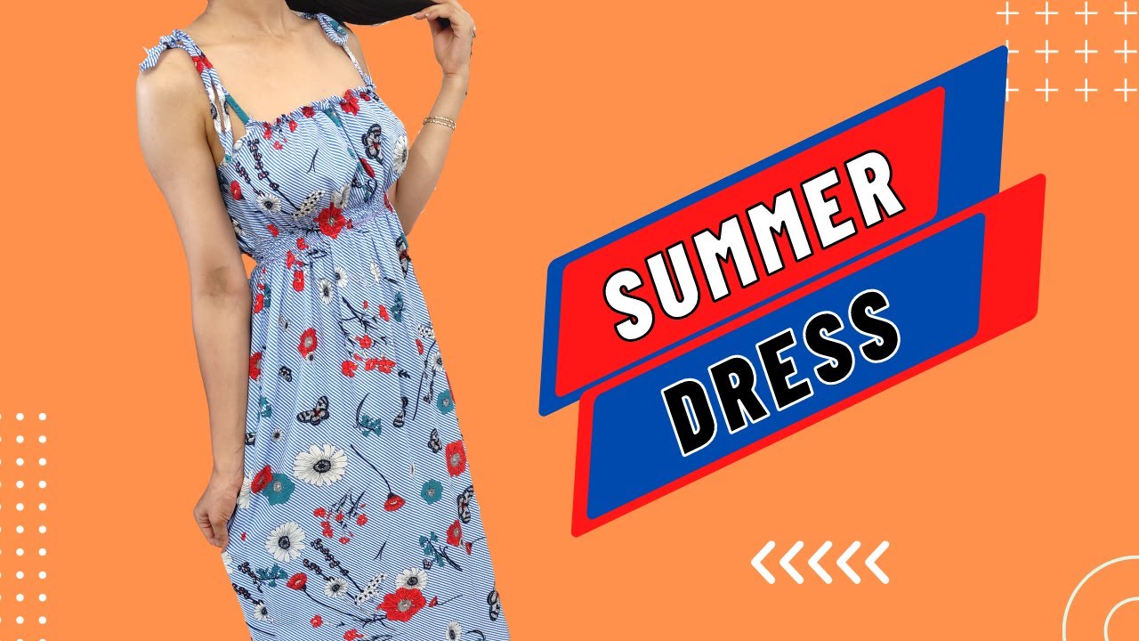 💥Sew A Beautiful And Cool Summer Dress | Very Easy No Pattern Summer ...