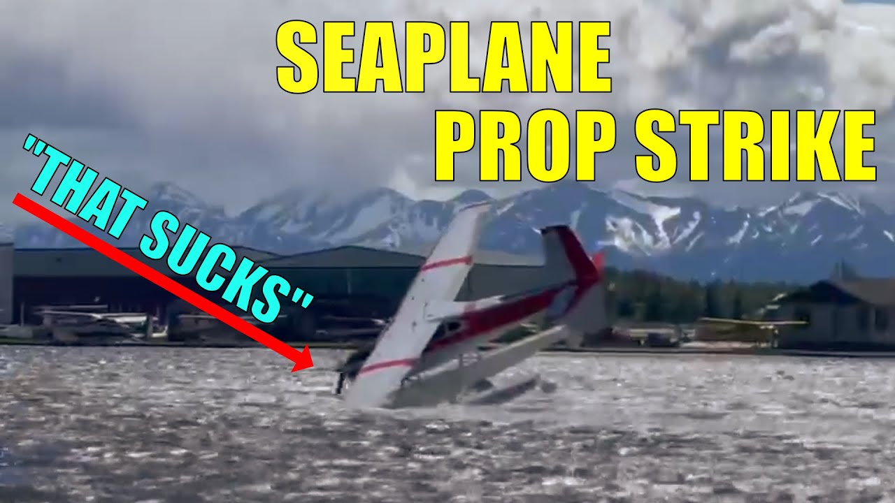 Airplane strikes prop after serious error during takeoff - YouTube