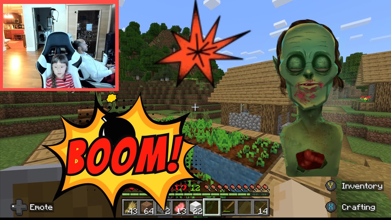 We Survived Our First Day in Minecraft Survival! Scary and Epic! - YouTube