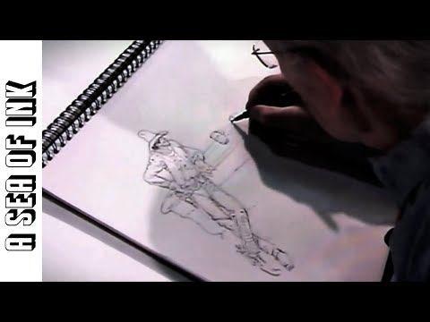 Moebius (Jean Giraud) Drawing for 18 Minutes Straight!
