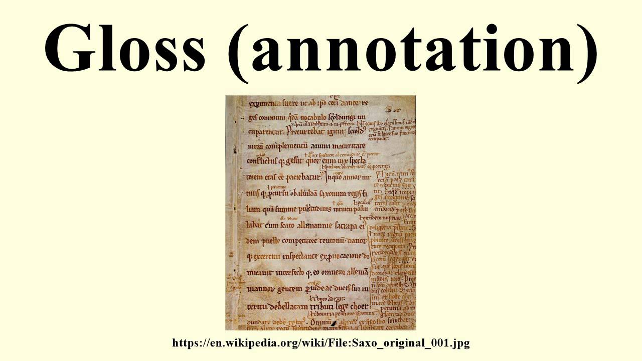 Gloss (annotation) - YouTube