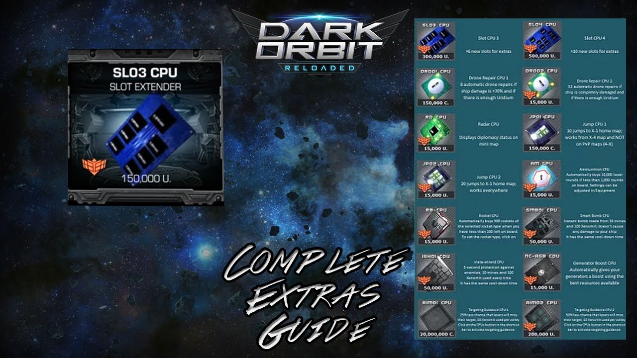 Darkorbit FE Guide | Everything You Need to Know About Extras - YouTube