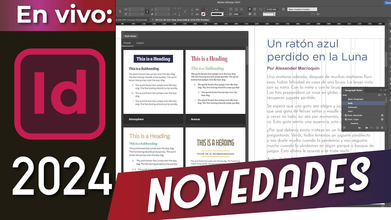 📖🧙‍♀️ InDesign en Acción : Novedades 2024 - Paquetes de estilos ...