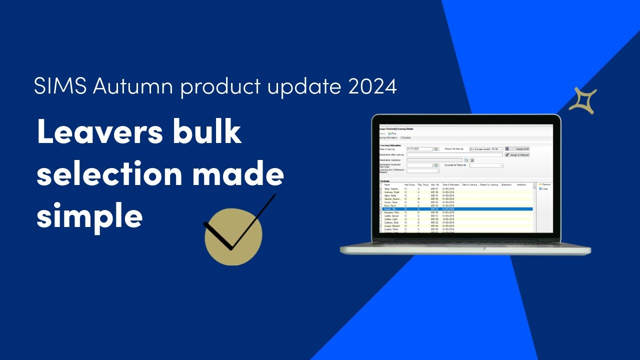 Quick Selection of Leavers in the SIMS Leavers Routine - YouTube