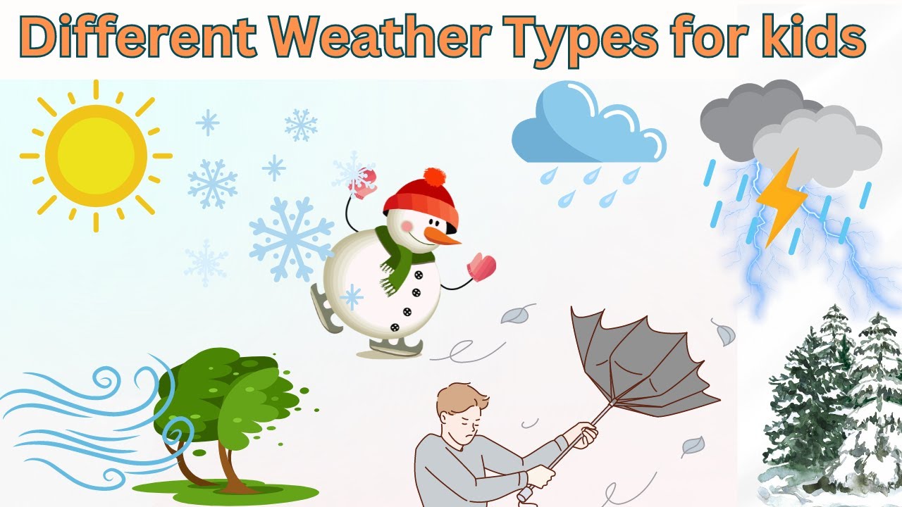 Different Weather Types for Kids | Weather Vocabulary in English | New ...