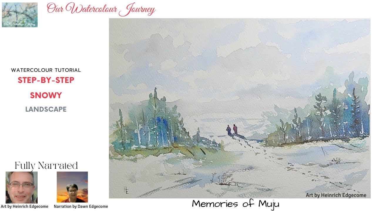 BEGINNER Tutorial | Watercolor snowy landscape | Watercolour Figures ...