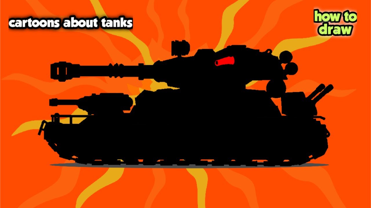 How To Draw Cartoon Tank Monster Hybrid - Cartoons About Tanks - YouTube