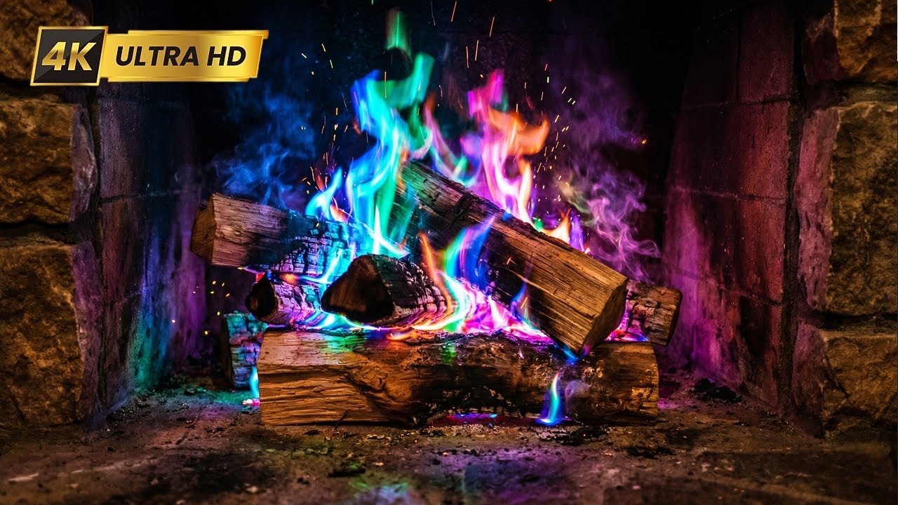 🔥 The Most Relaxing Rainbow Fireplace Video Ever! NO ADS Fireplace 4K ...