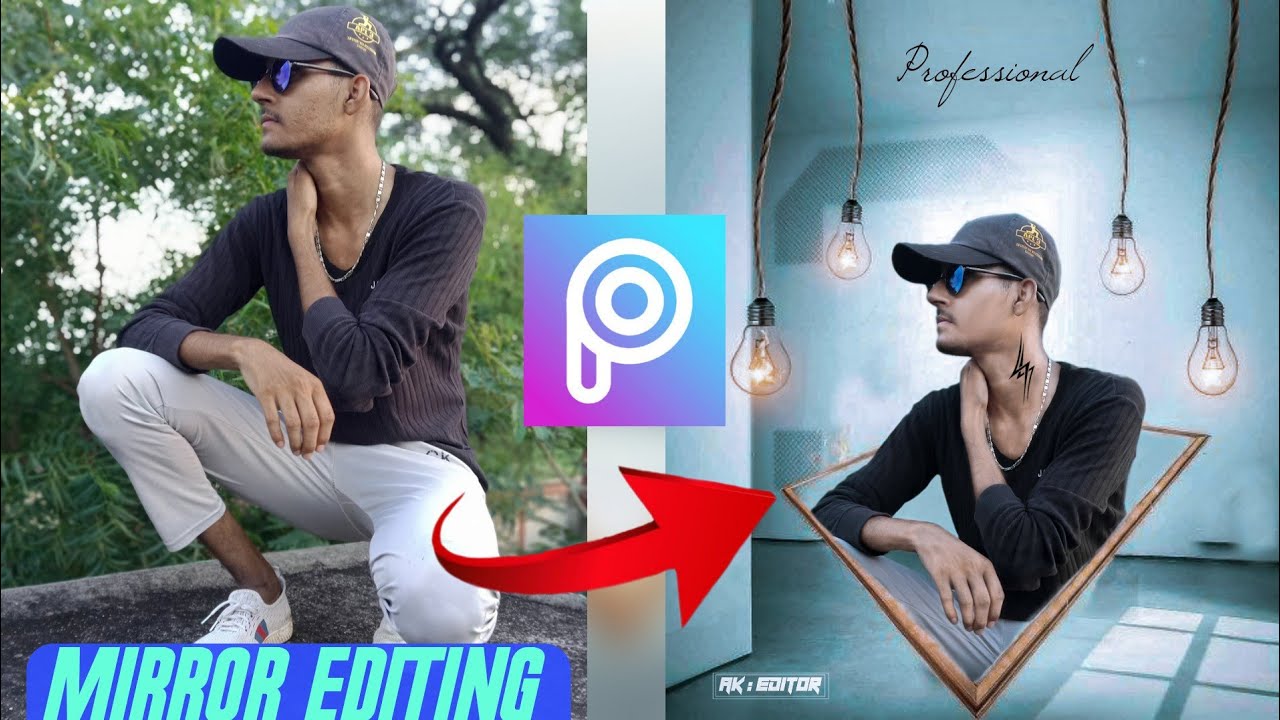 Mirror photo Editing tutorial/New PicsArt photo editing/Instagram viral ...