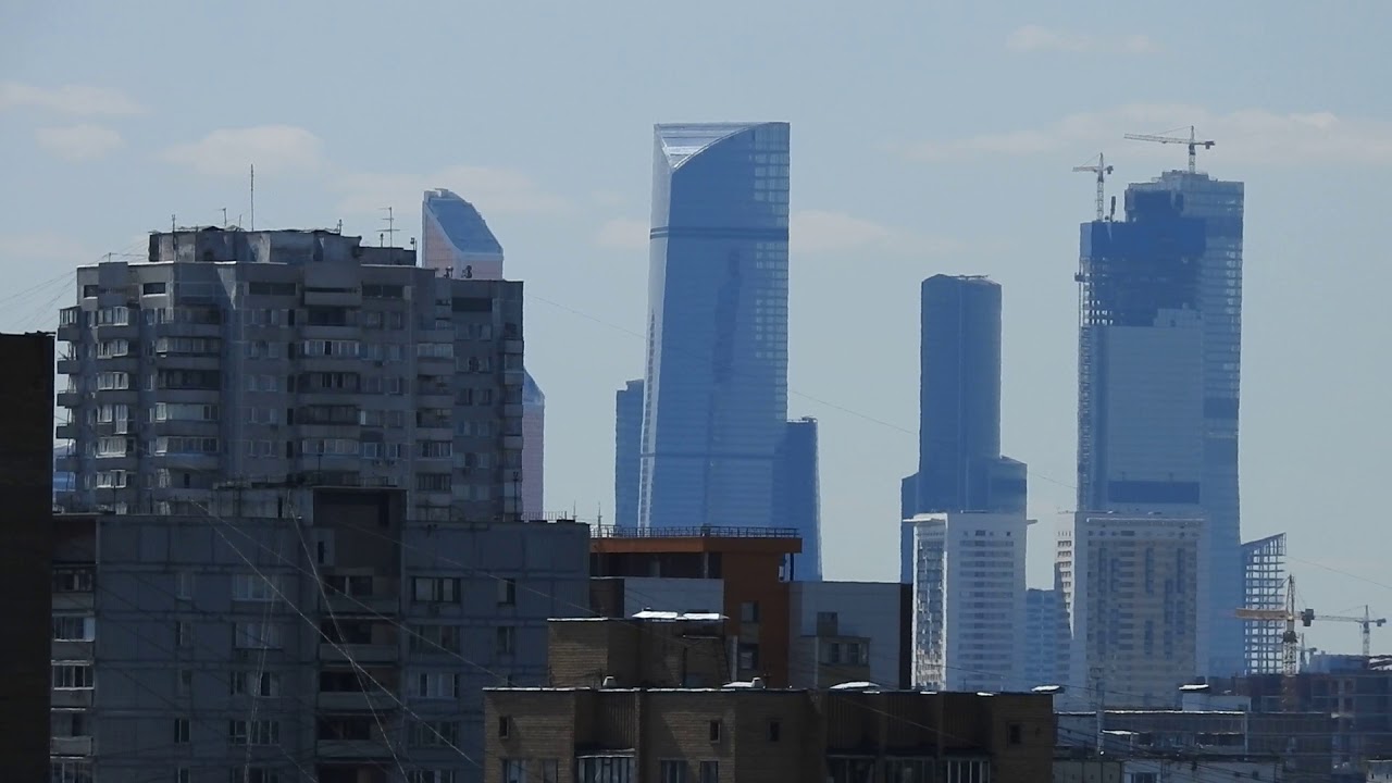 Zooming in on Moskva City Towers Moscow P900 zoom - YouTube