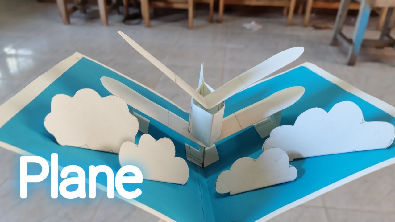 How to make pop-up plane tutorial | ป๊อปอัพเครื่องบิน | ครูหญิง - YouTube