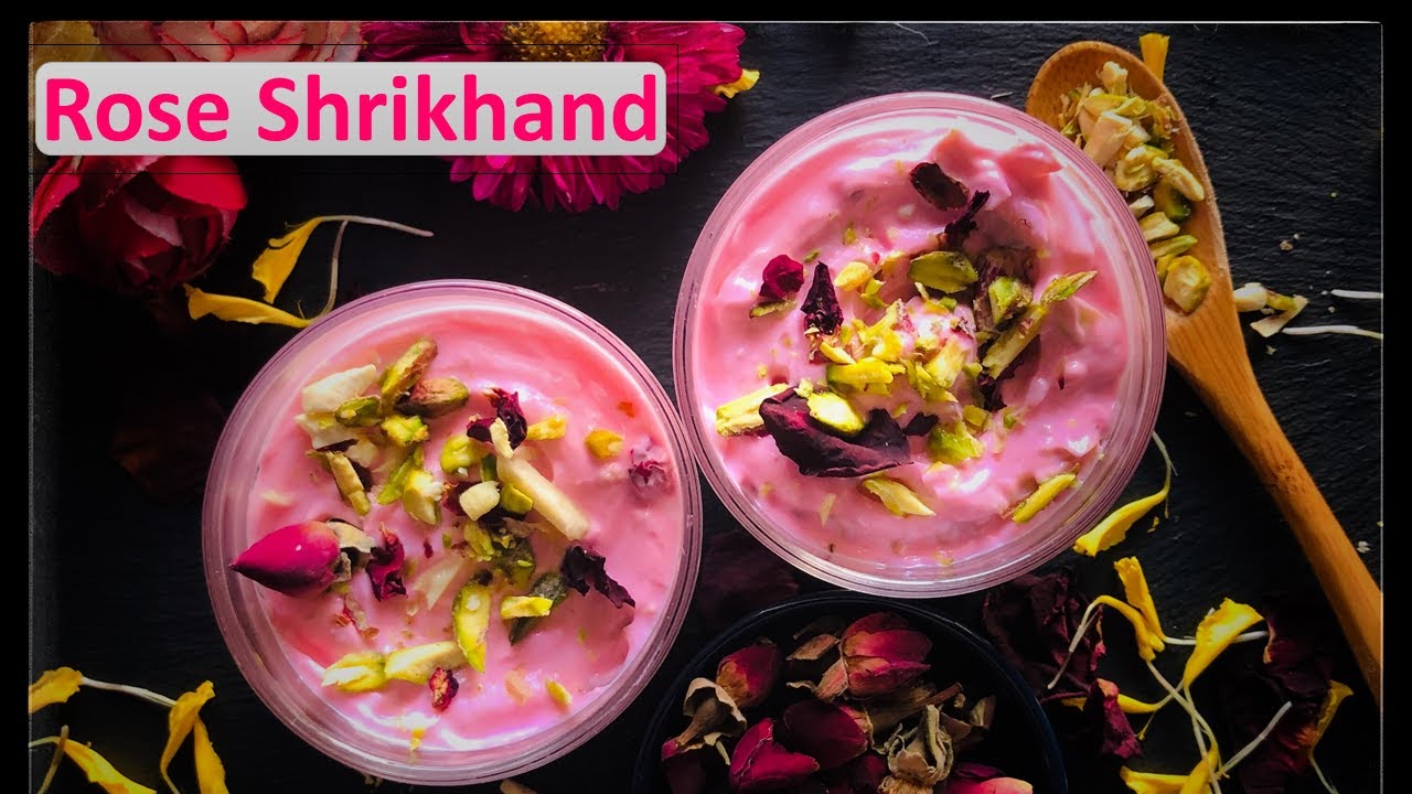 rose shrikhand | indian fusion dessert | dussehra special recipe ...