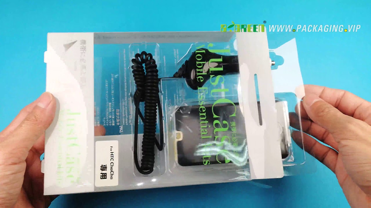 Charger & phone case packaging plastic box - YouTube