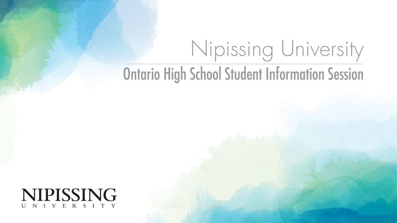 Nipissing University High School Student Information Session - YouTube