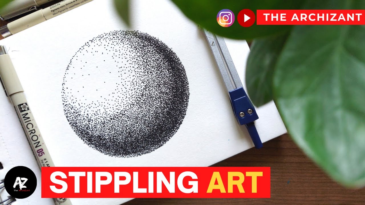 Stippling Art | Time-lapse | How to Draw Using Dots (Stippling Tutorial ...