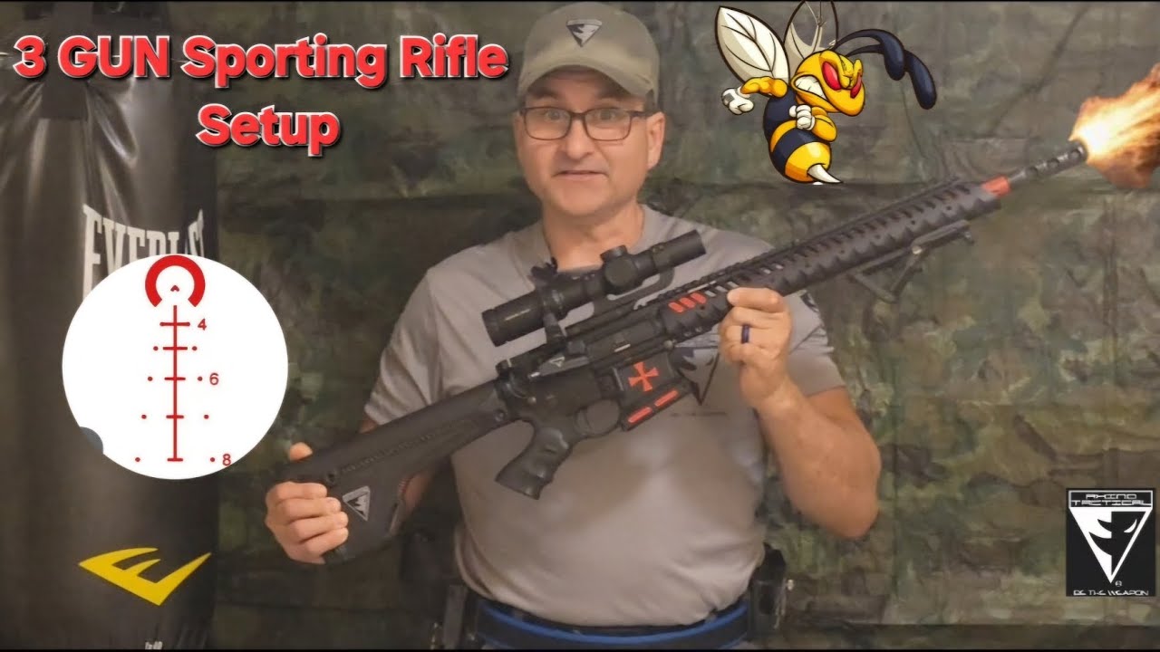 AR 15 Sporting rifle setup for 3 gun competition and tactical target ...