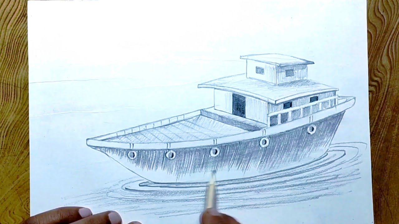 Easy boat house drawing/How to draw boat house easily - YouTube
