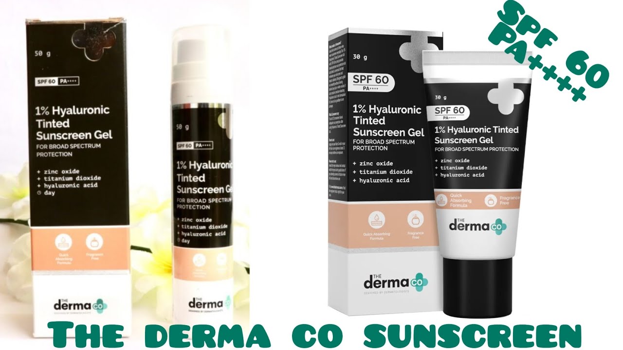 1% Hyaluronic tinted sunscreen gel from Derma co || spf 60 Pa ...