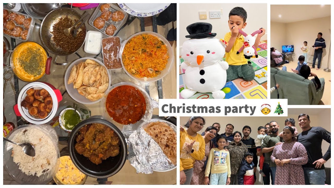 Christmas Potluck Party 🎄//Indian celebrating Christmas in UK 🇬🇧 - YouTube