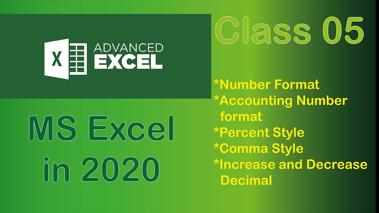 MS Excel Class 5 Number Format Accounting Number Format In Urdu ms-excel-class-5-number-format-accounting-number-format-in-urdu