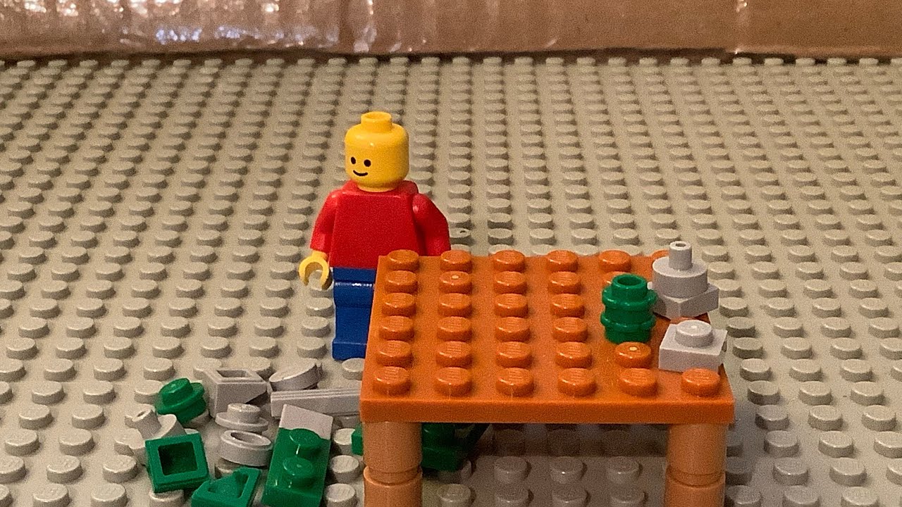 Lego man’s Lego set fall off a table - YouTube