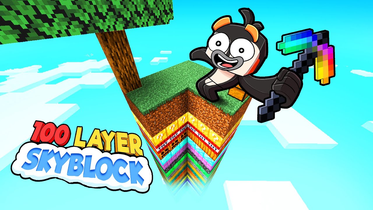 100 Layer SKYBLOCK in SCRAMBLE CRAFT! (Minecraft) - YouTube