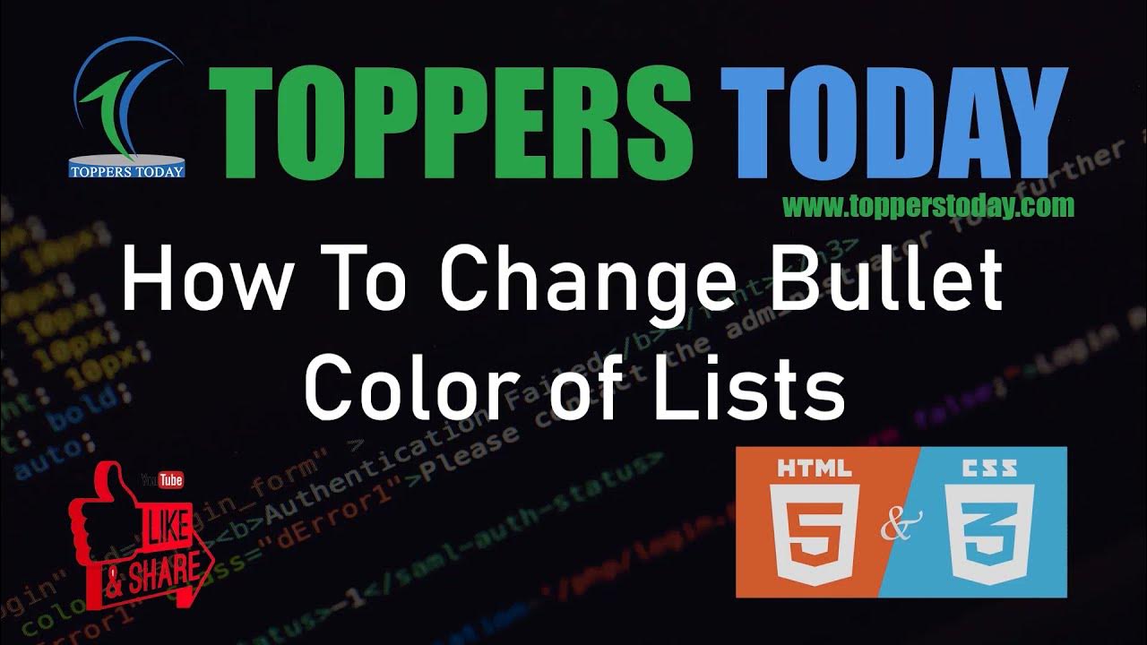 How to Change Bullet Color of list using HTML CSS - YouTube
