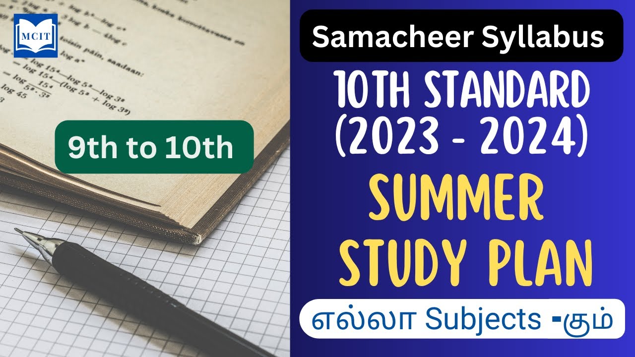 Summer holidays Study plan for 9th to10th going students| 10th new ...