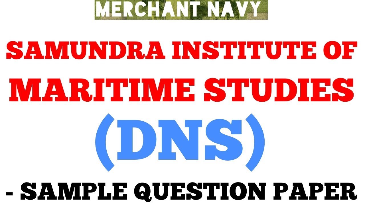 Samundra institute of maritime studies (SIMS) ||Sample Question Paper ...