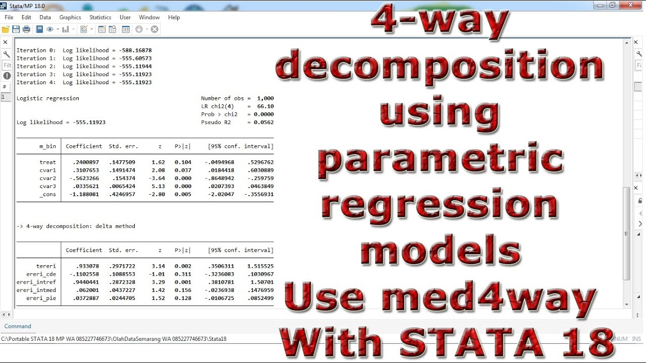 4 Way Decomposition Using Parametric Regression Models Use Med4way With Stata 18 Youtube