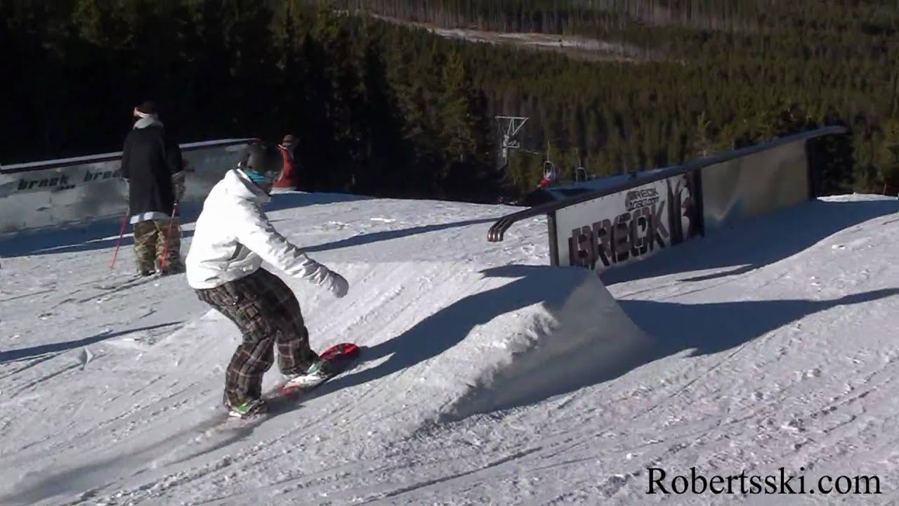 Snowboard-crooked-grind-over-rail-lesson - YouTube