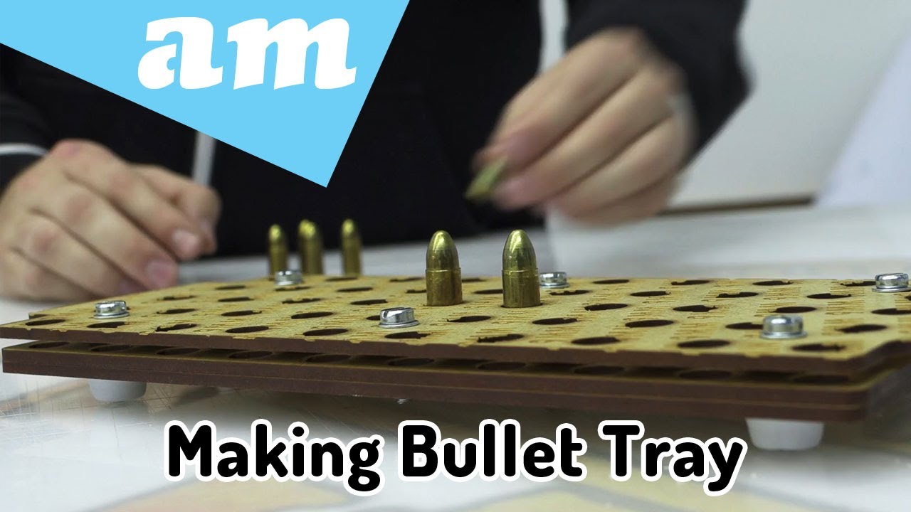 Making a Bullet Tray for 9mm Bullet with Supawood Cut on CNC Laser ...