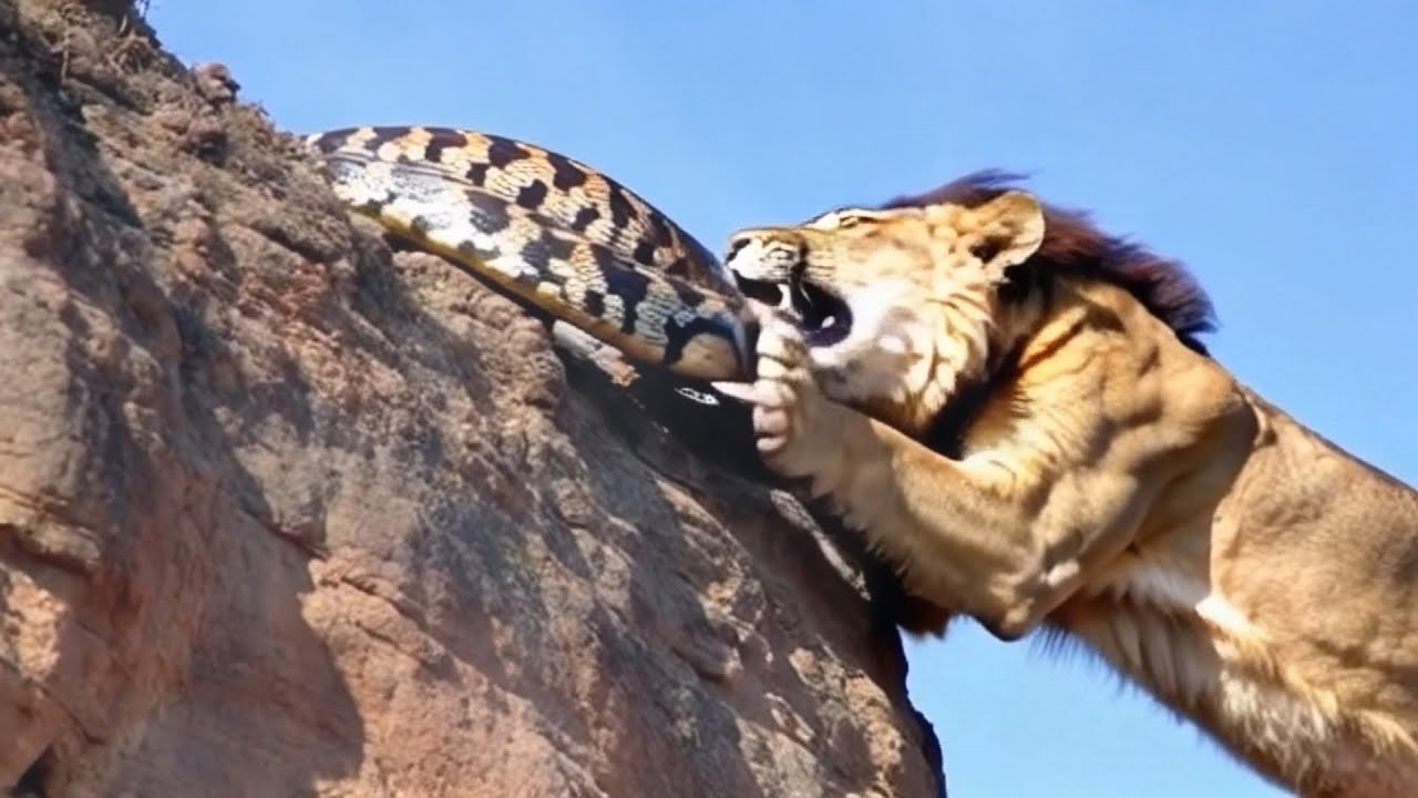 Lion Eating Python#zoon#Wild animal#Animal wars#Animal world#python ...