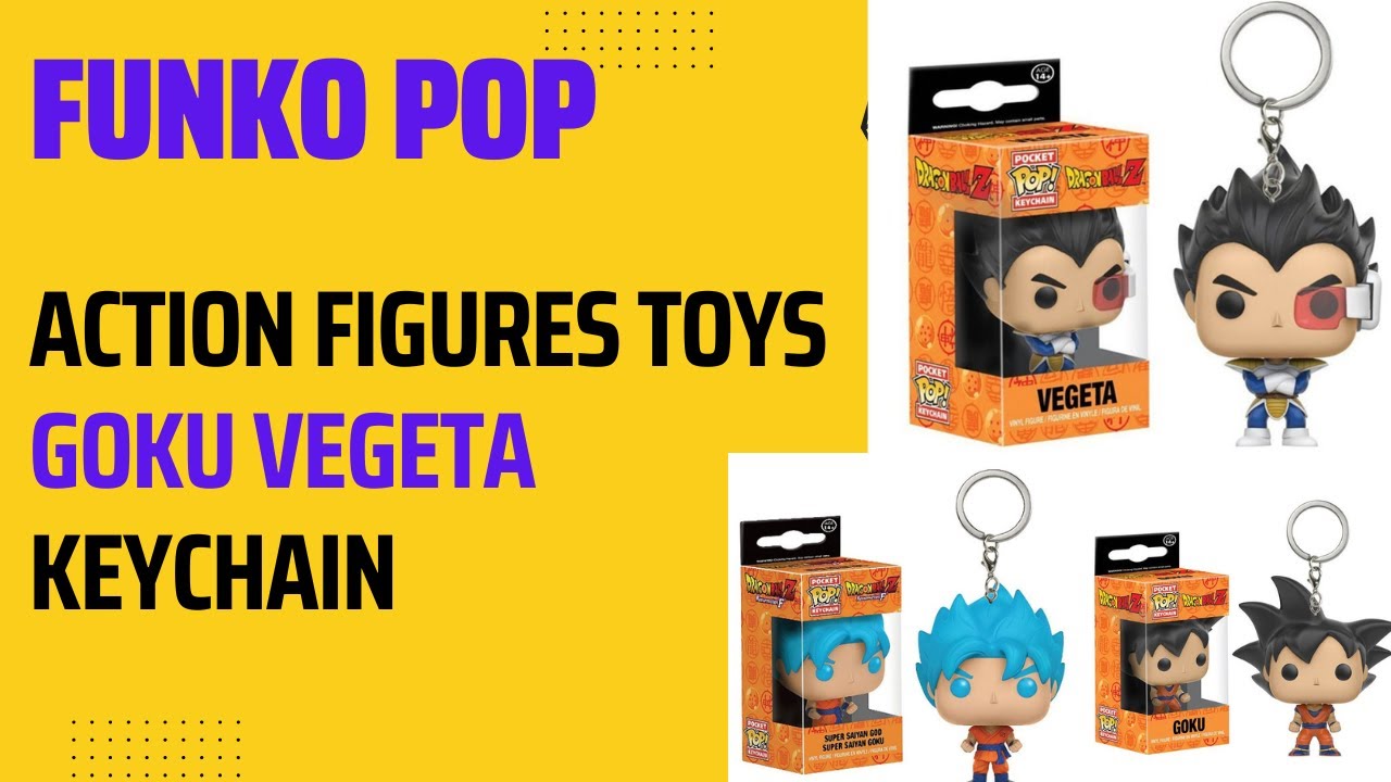 Funko Pop Action Figures Toys Goku Vegeta Keychain - YouTube