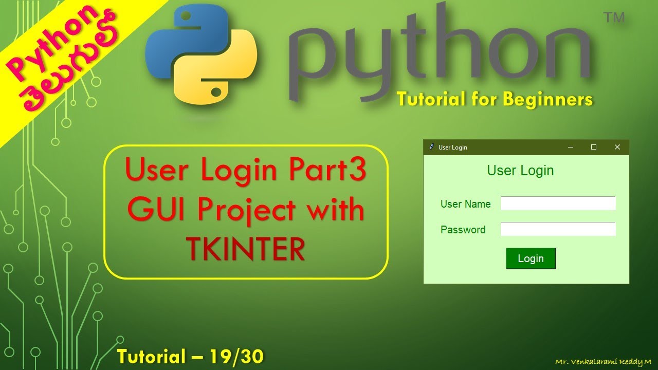 Python Tutorial Gui Project Part 3 Youtube
